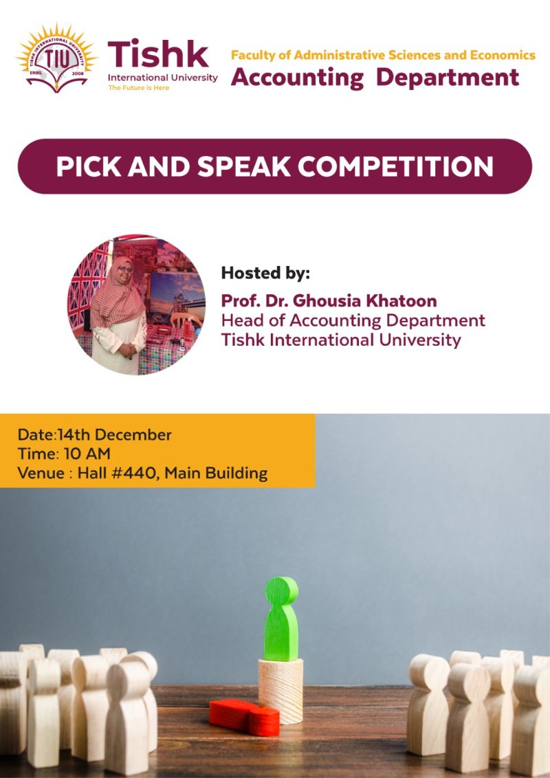 Pick and Speak Competition | Accounting Department TIU