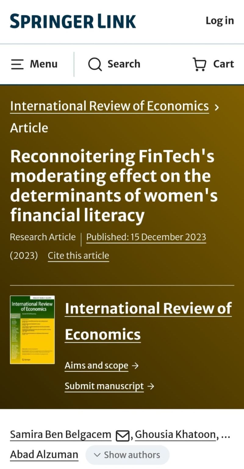 Head of Department Published a Research Paper in Springer | Accounting ...